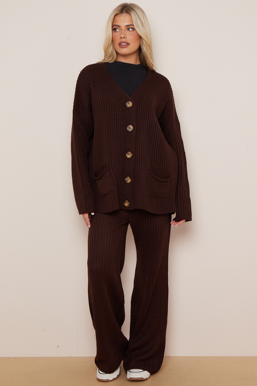 Knitted two piece cardigan set