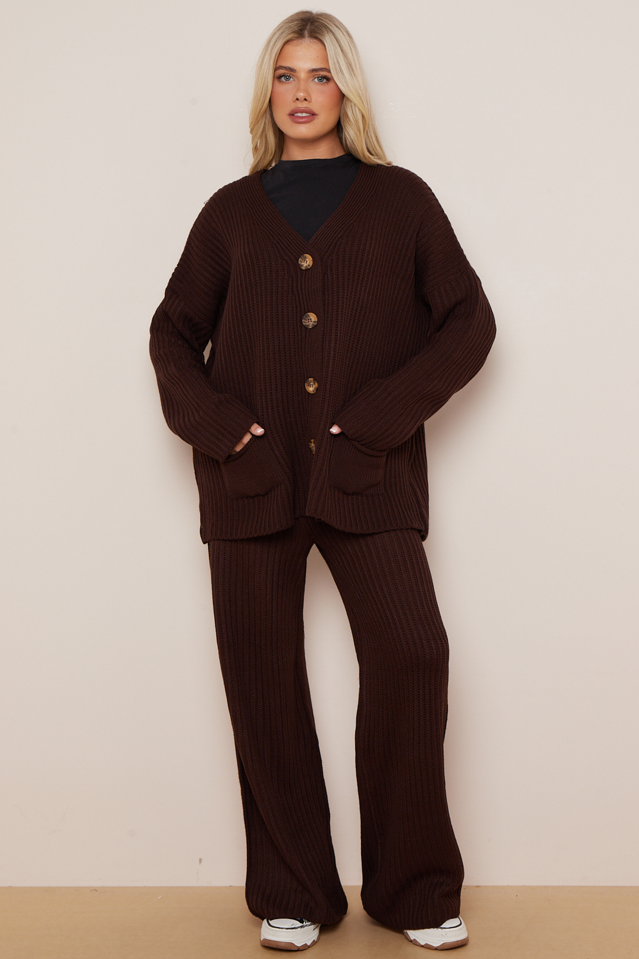 Knitted two piece cardigan set